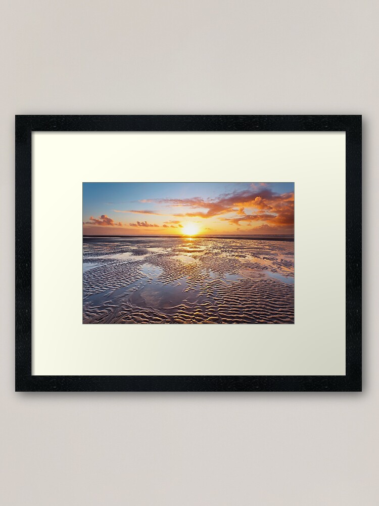 "Formby Beach Sunset 1" Framed Art Print for Sale by rnwhalley | Redbubble