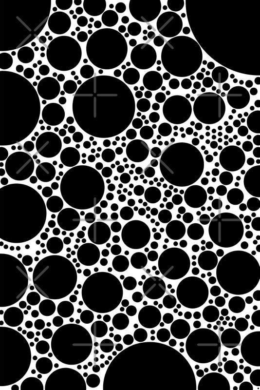 "Black and White Bubble Polka Dots Vector Pattern" by patternsoup ...