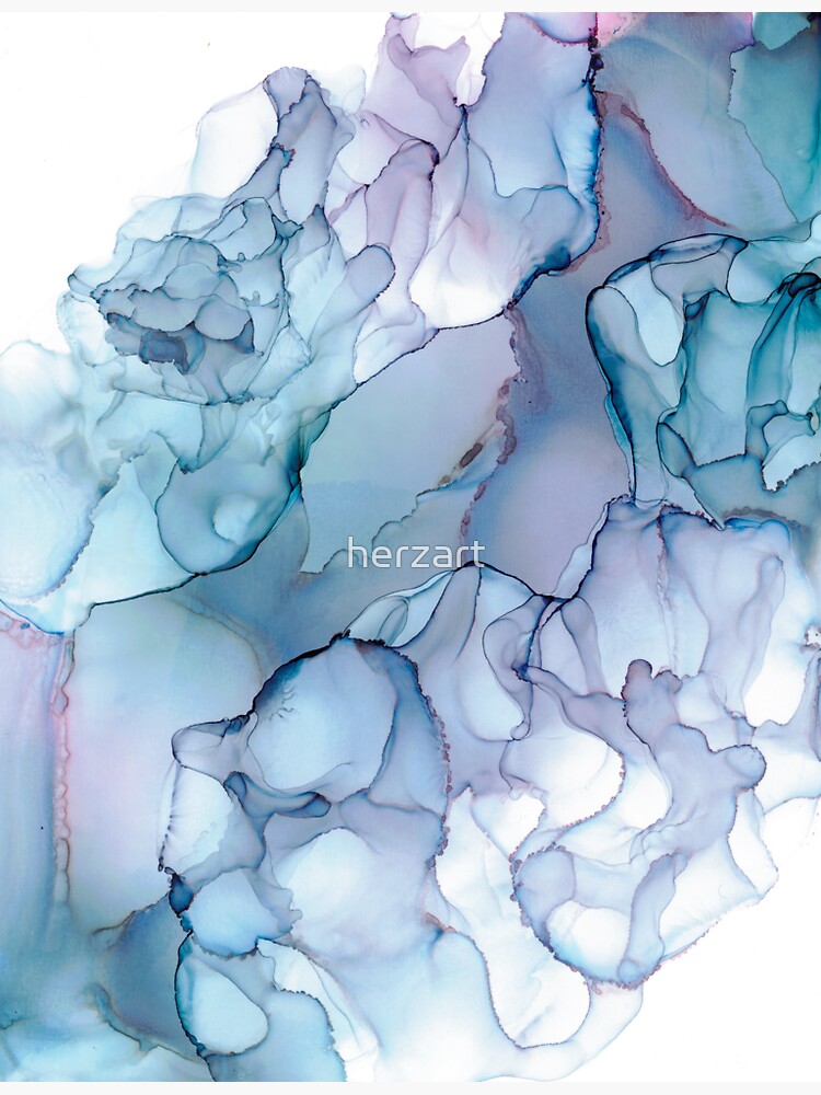 "Periwinkle River: Original Abstract Alchool Ink Painting" Sticker for ...