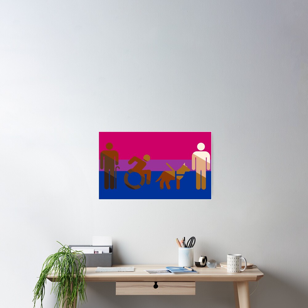 "Bi Inclusive Pride Flag" Poster by DisPrideSibs | Redbubble
