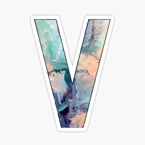 "Letter V" Sticker for Sale by happydoodles3 | Redbubble