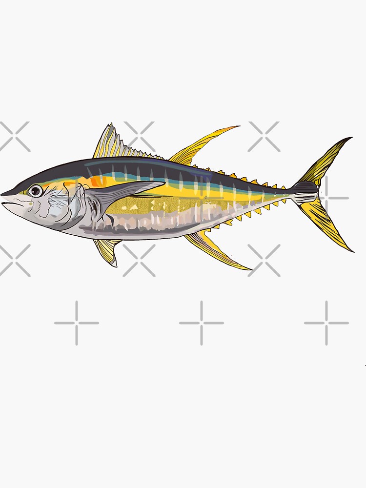 "Tuna Fish Ocean Fishing Sticker" Sticker for Sale by kristiemorris5 ...