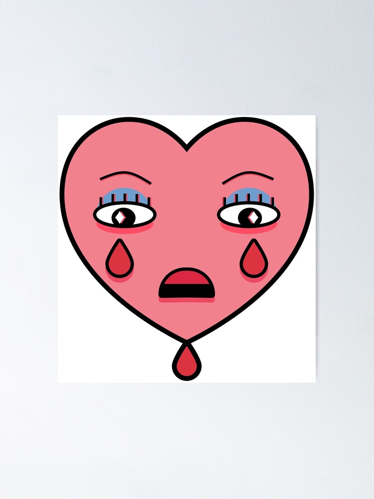 "Crying heart tattoo design" Poster by pompelmo99 | Redbubble