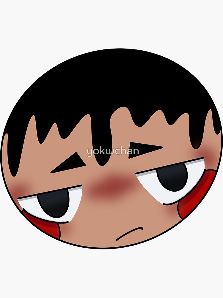 "chibi tired face sticker" Sticker by yokwchan | Redbubble