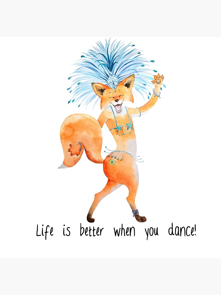 "Happy dancing fox illustration" Canvas Print by SimpleWishesArt ...