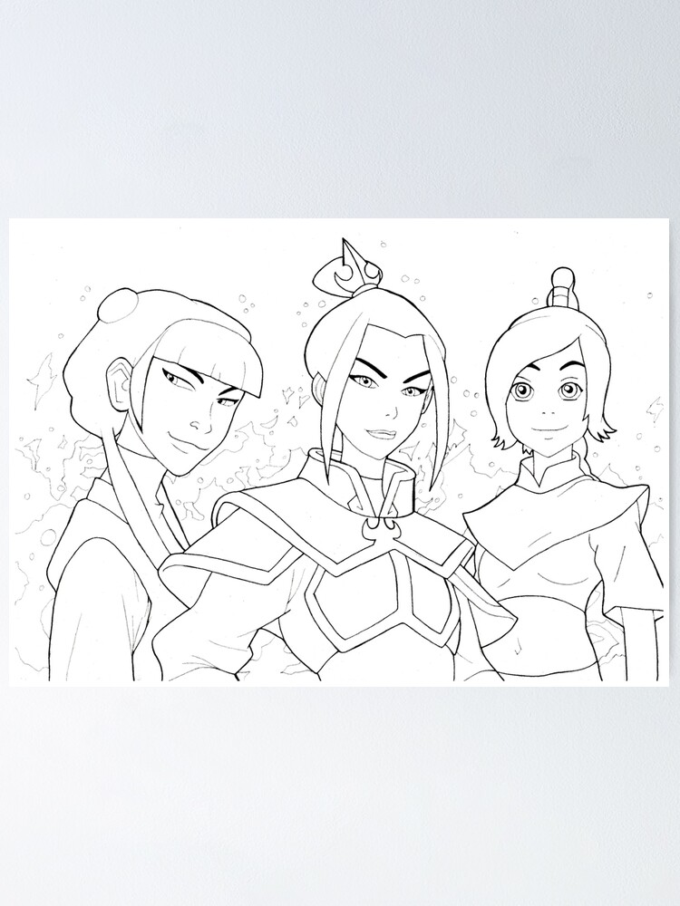 "Azula, Mai and Ty Lee Lineart" Poster for Sale by artsy-cici | Redbubble
