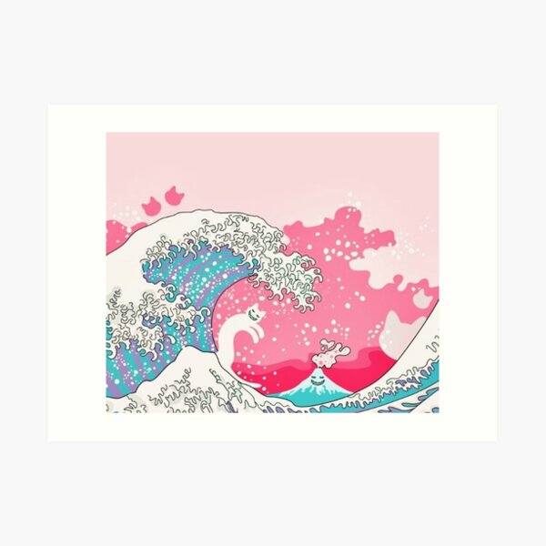 "The Great Wave Pink Aesthetic " Art Print by ellen-g262 | Redbubble