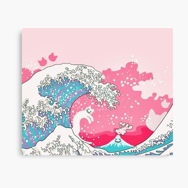 "The Great Wave Pink Aesthetic " Canvas Print by ellen-g262 | Redbubble