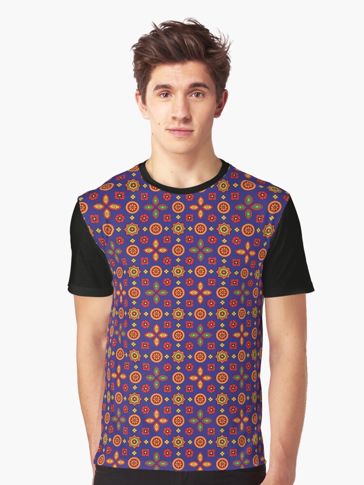 "Sindhi Ajrak Colourful Pattern" T-shirt by dzmart | Redbubble