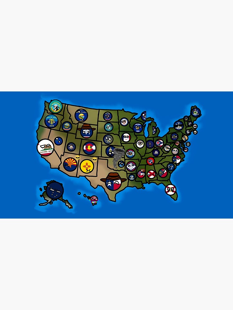 "USA country ball map" Poster for Sale by Engin1881 | Redbubble