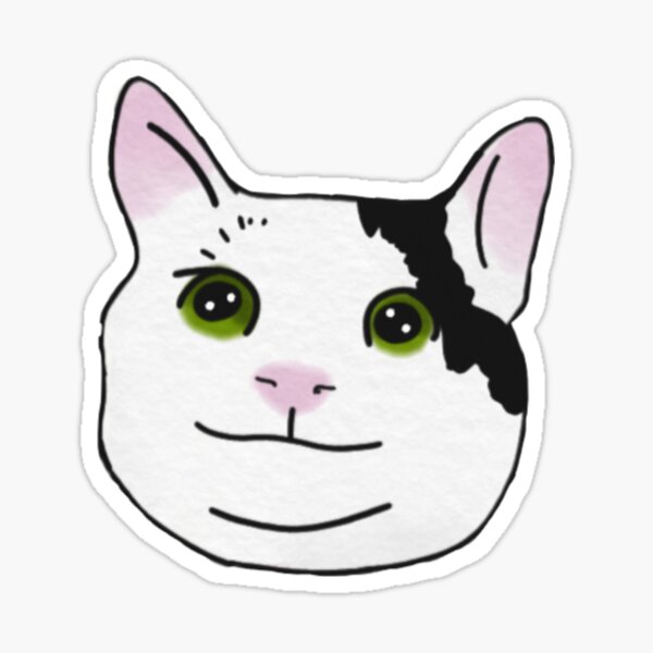 "Polite cat on different products + good vibes " Sticker for Sale by ...