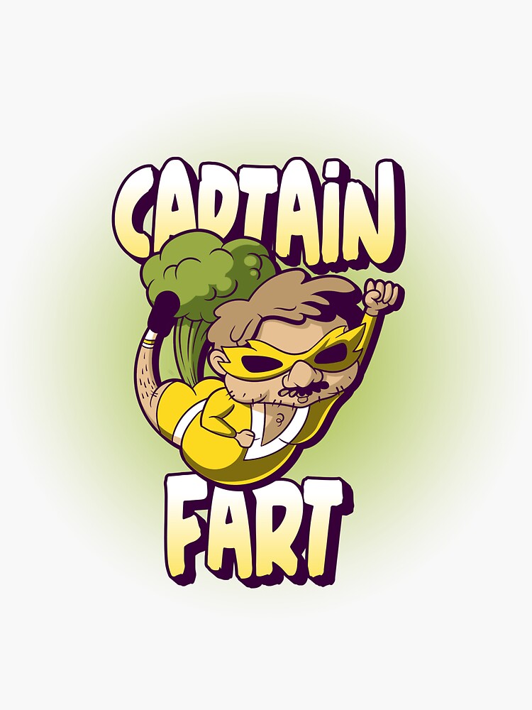 "Captain fart range" Sticker for Sale by TitanBody | Redbubble