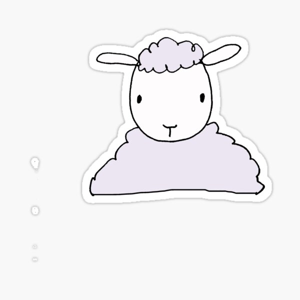 "Little Lamb Hand Drawn Animal Art Design" Sticker for Sale by ...