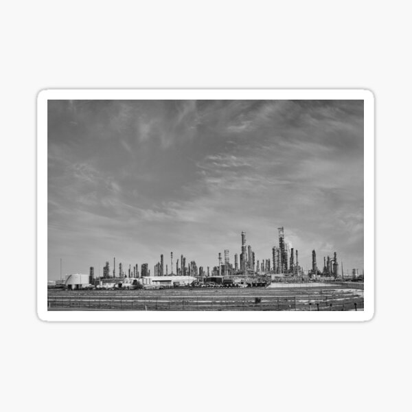 "Oil refinery #blackwhite" Sticker by andreaanderegg | Redbubble