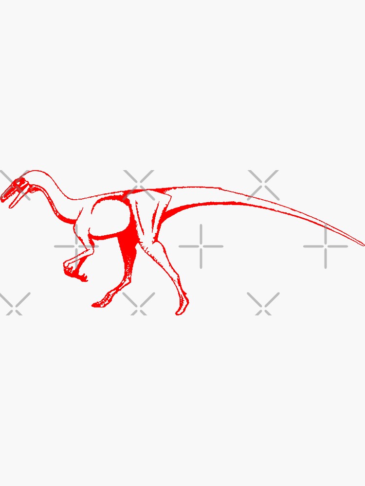 "Compsognathus dinosaur drawing" Sticker for Sale by WilliamPaterson ...