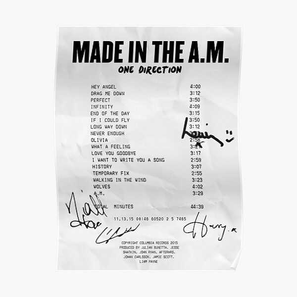 "album receipt" Poster for Sale by jennagardnerr | Redbubble