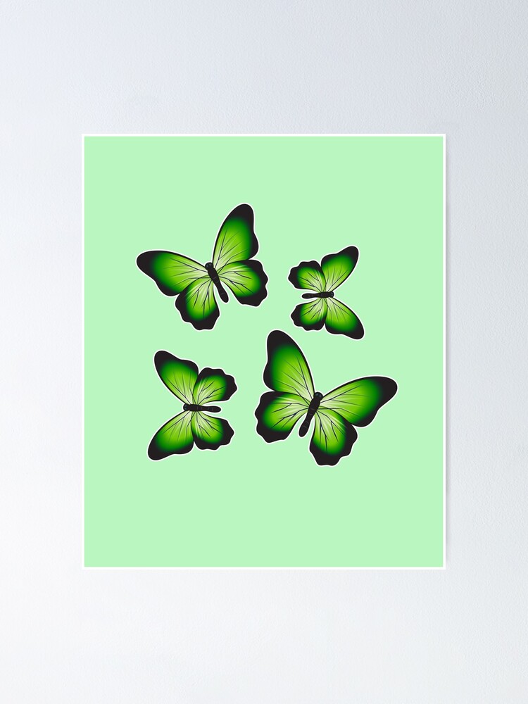 "Cute Green butterfly" Poster for Sale by redouanesolo | Redbubble