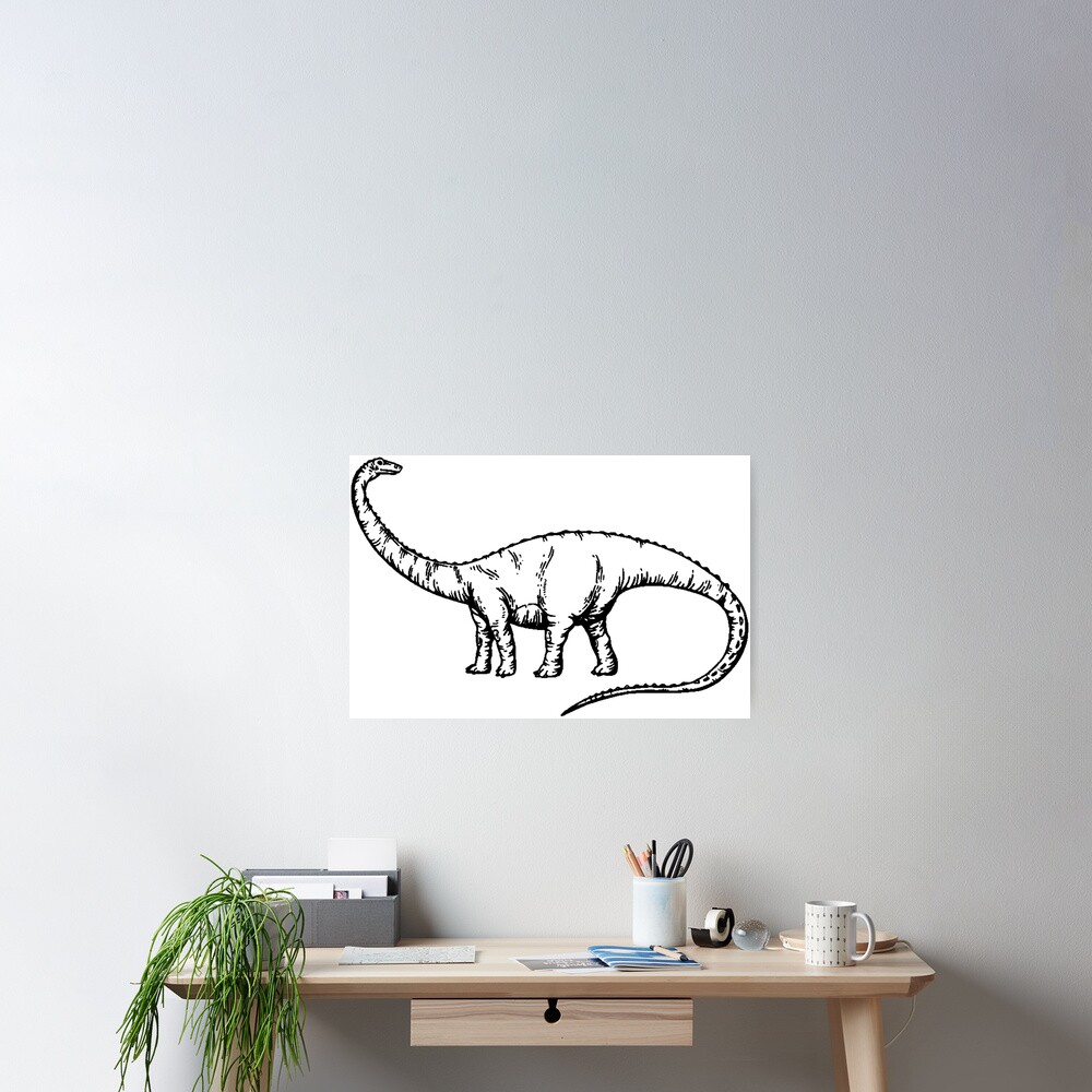 "Diplodocus dinosaur drawing" Poster for Sale by WilliamPaterson ...