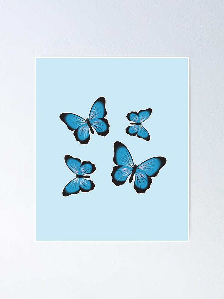 "Cute butterfly light blue" Poster for Sale by redouanesolo | Redbubble