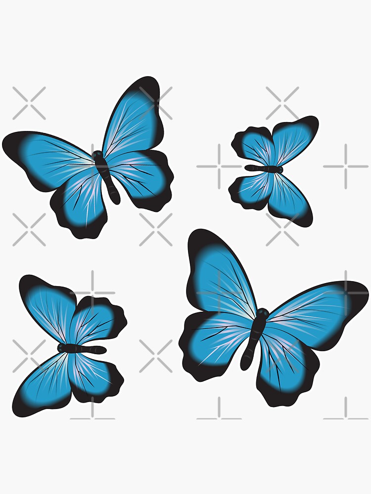 "Cute butterfly light blue" Sticker by redouanesolo | Redbubble