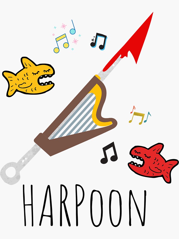 "Harpoon Music Design" Sticker by wufamilydesigns | Redbubble