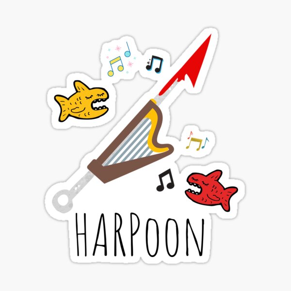 "Harpoon Music Design" Sticker by wufamilydesigns | Redbubble
