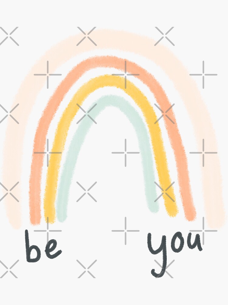 "Be You Rainbow Illustration" Sticker by canyoncrafts | Redbubble