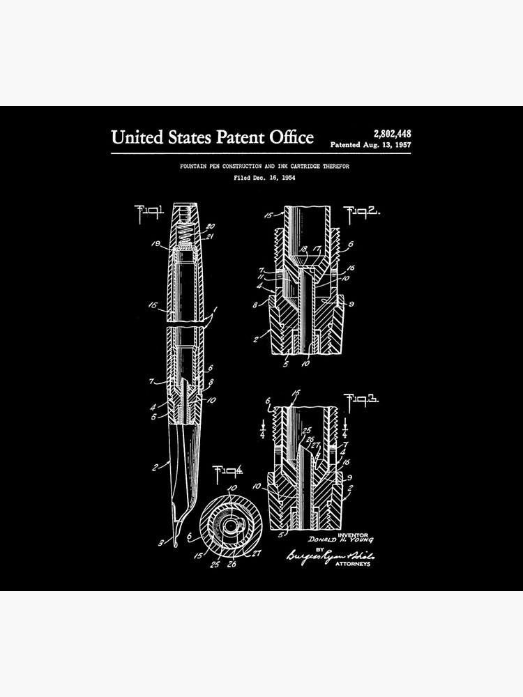 Fountain Pen 1884 Patent Print Shirt, Vintage Fountain Pen Design, Old ...