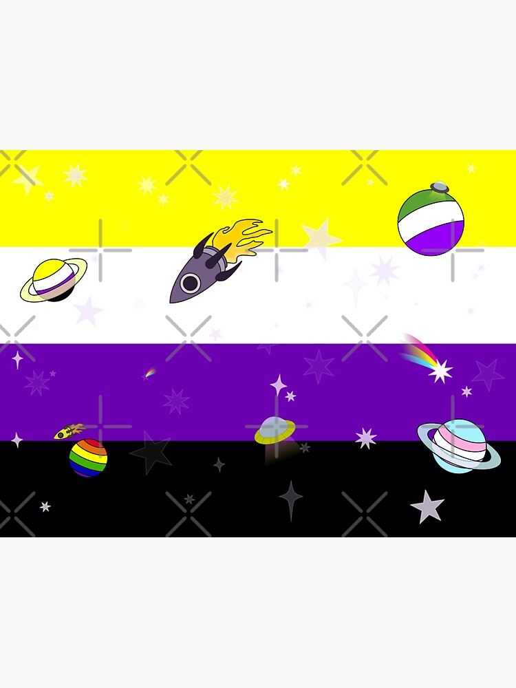"Non Binary Space Flag " Sticker for Sale by NoviMullins | Redbubble