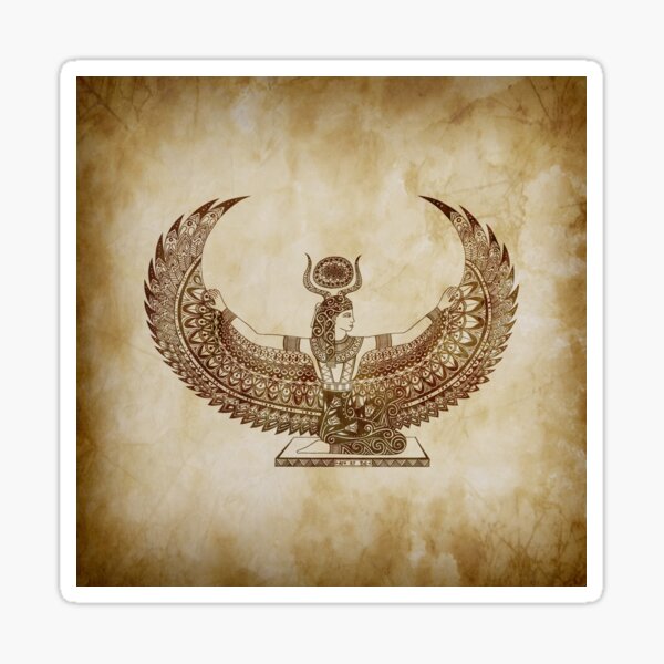 "Isis Papyrus - Egyptian Art" Sticker for Sale by artetbe | Redbubble