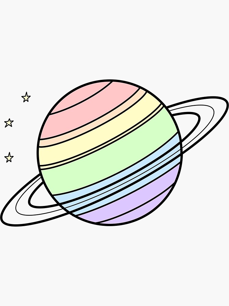 "Pastel Rainbow Saturn " Sticker for Sale by taeylenol | Redbubble
