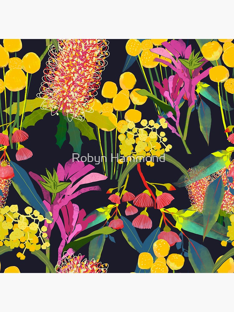 "Australian Wild Flowers" Sticker by RobynHammond | Redbubble