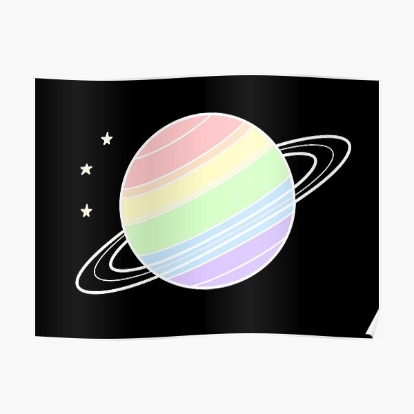 Lgbt Lgbtq Rainbow Saturn Rainbow Planet Posters | Redbubble