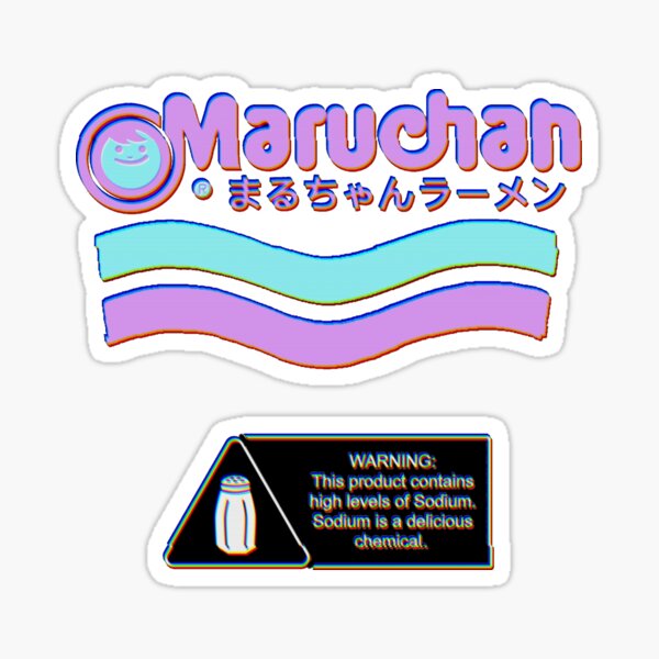 "Maruchan aesthetic w/ sodium warning" Sticker by aestheticetc | Redbubble