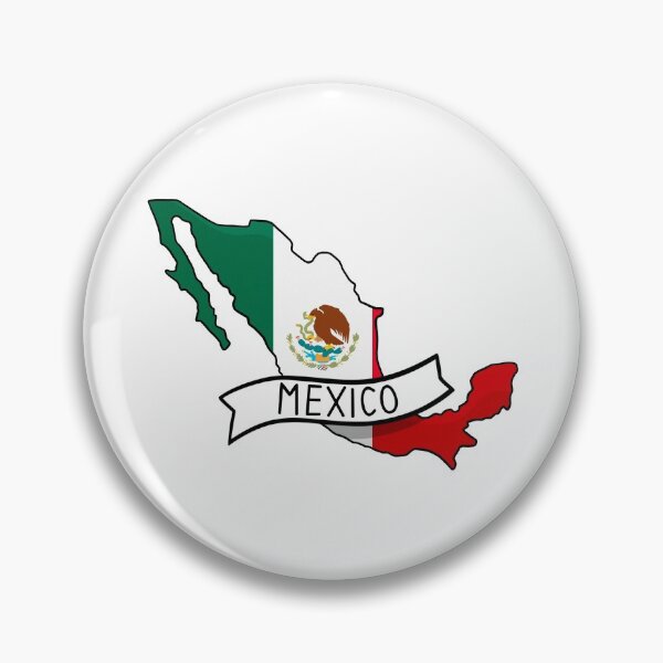 "Mexico Flag Map Sticker" Pin for Sale by Drawingvild | Redbubble