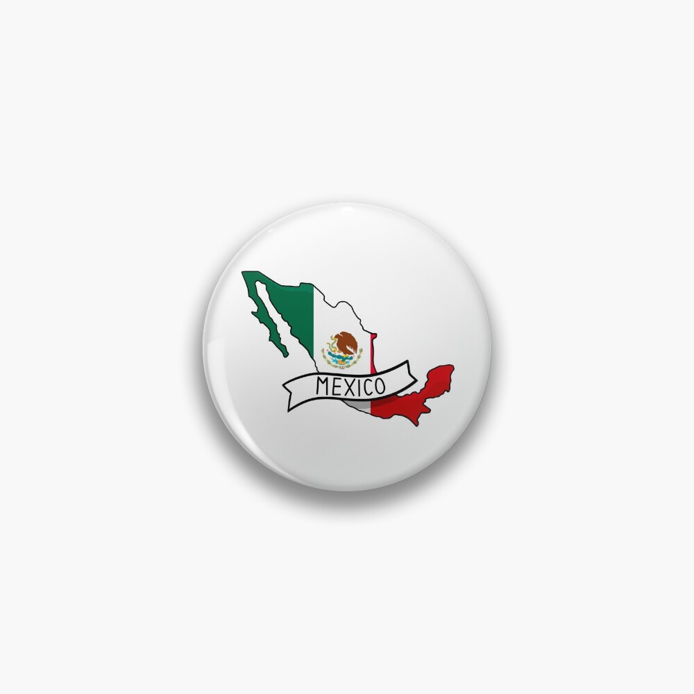 "Mexico Flag Map Sticker" Pin for Sale by Drawingvild | Redbubble
