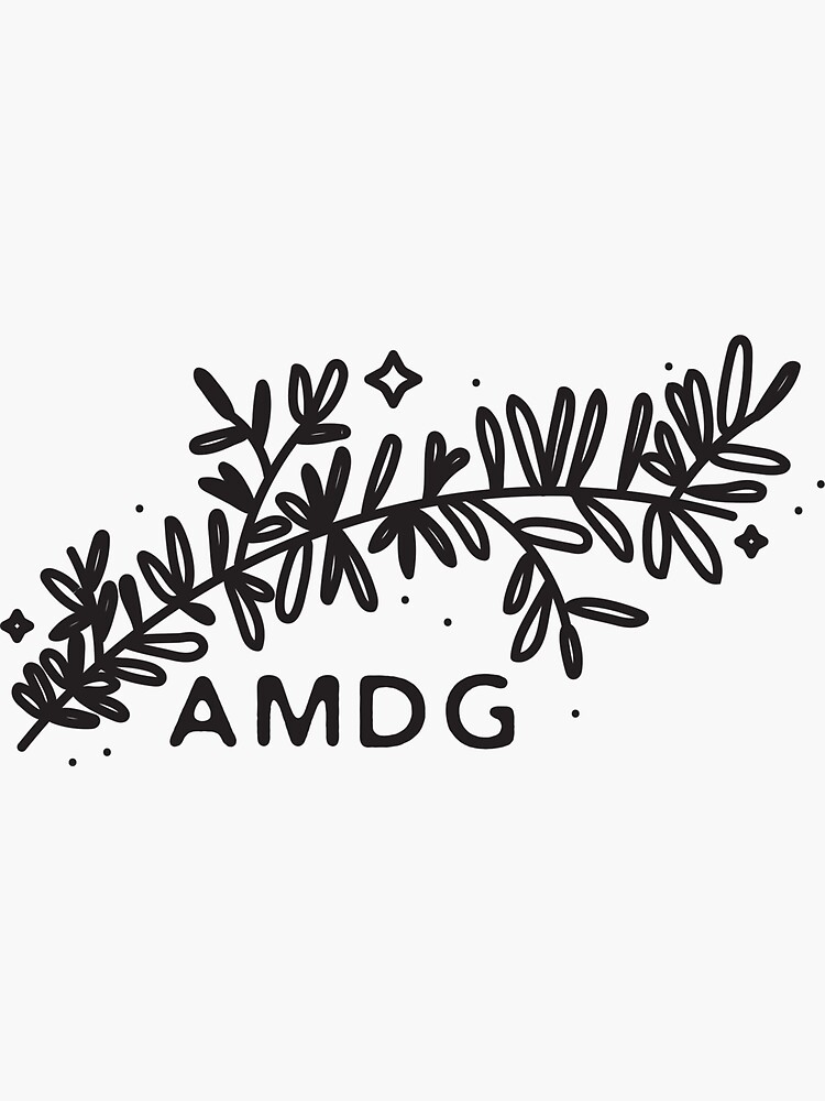 "White AMDG Branch " Sticker for Sale by thelivingperson | Redbubble