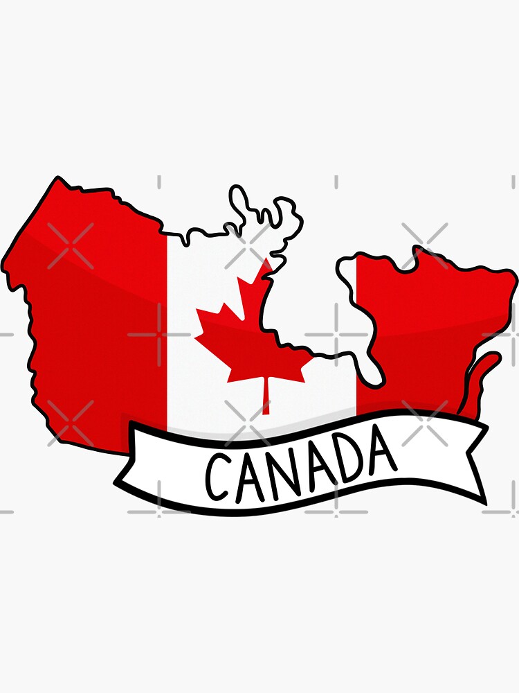 "Canada Flag Map Sticker" Sticker for Sale by Drawingvild | Redbubble