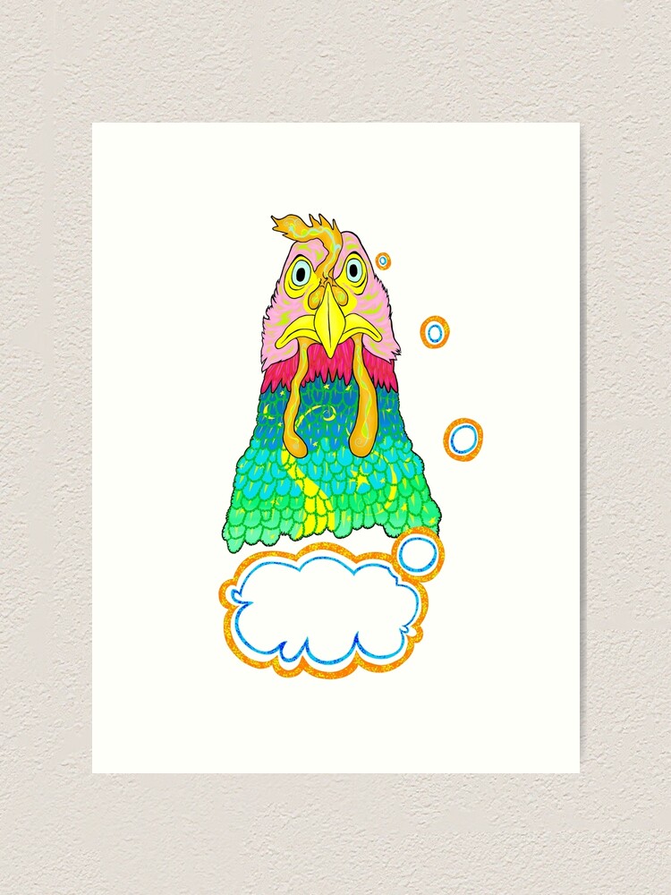 "Psychedelic Chicken " Art Print by cicreations | Redbubble