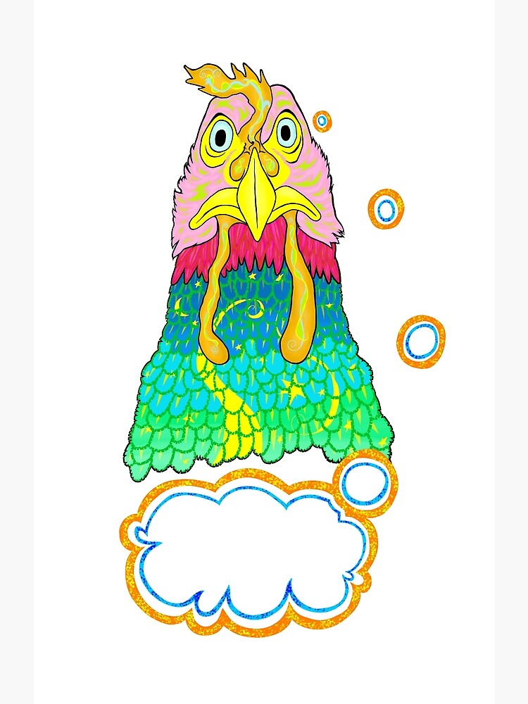 "Psychedelic Chicken " Art Print by cicreations | Redbubble