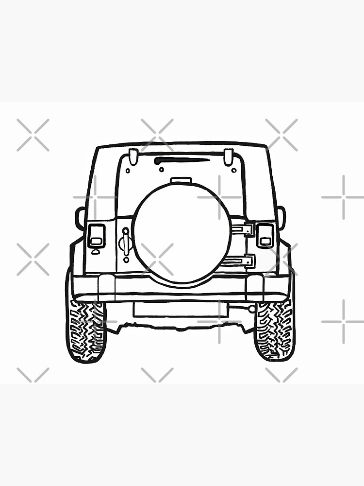 Jeep Doodle Outline Premium Matte Vertical Poster
