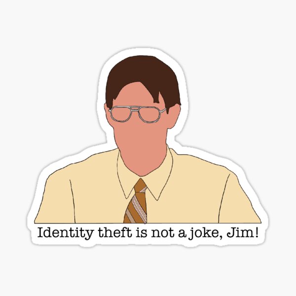 "Identity theft " Sticker for Sale by kelleym123 | Redbubble
