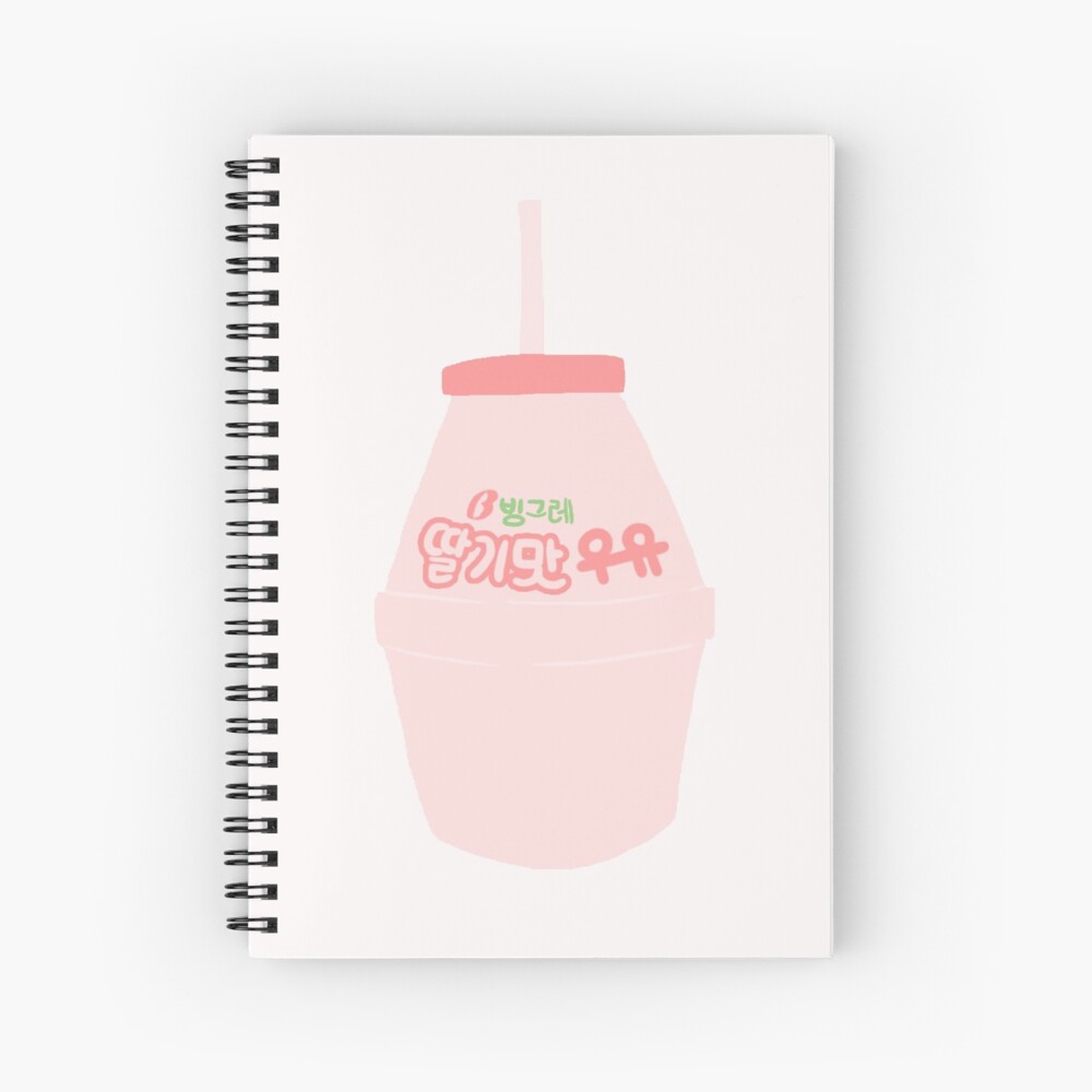 "Strawberry Milk" Spiral Notebook by coffeesoo | Redbubble