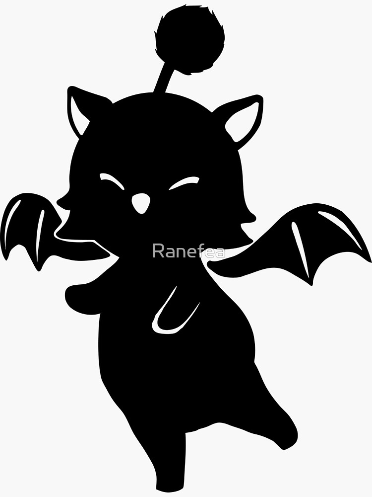 "Moogle Inspired Silhouette Design" Sticker by Ranefea | Redbubble
