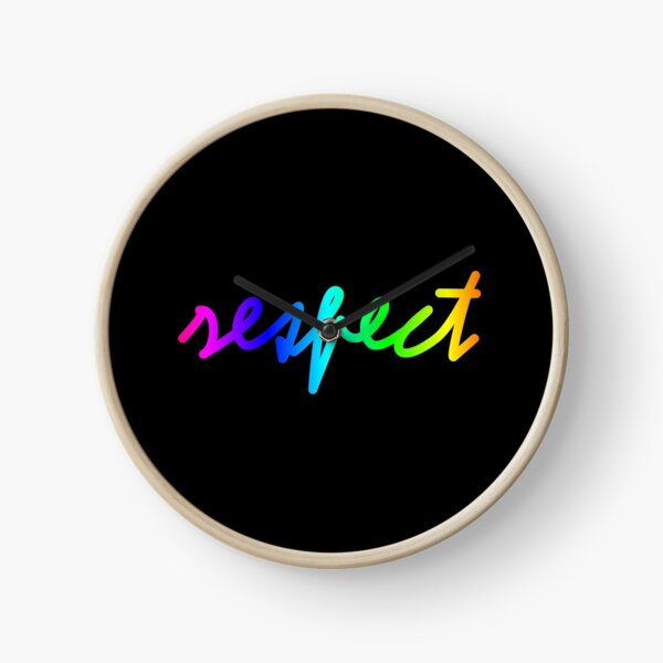 "black respect all rainbow color design logo" Clock for Sale by weekenz ...
