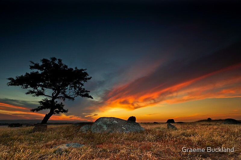 "Fire at Dog Rocks - Batesford Victoria" by Graeme Buckland | Redbubble