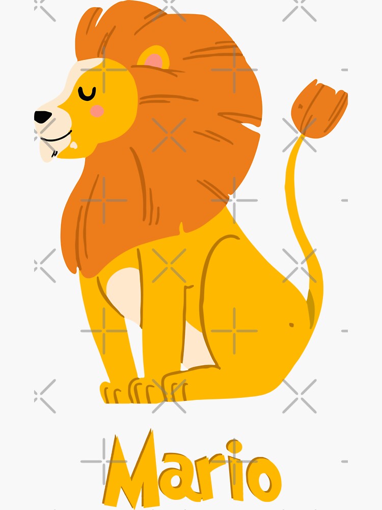 Pegatina «Mario Lion Baby Boy Nombre Animal Salvaje» de HelloFromAja ...