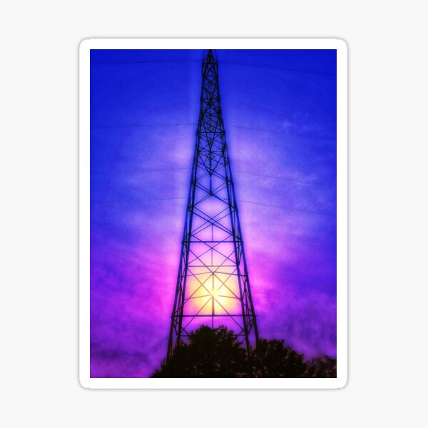 "Sun through pylon " Sticker for Sale by PrettyParsley | Redbubble