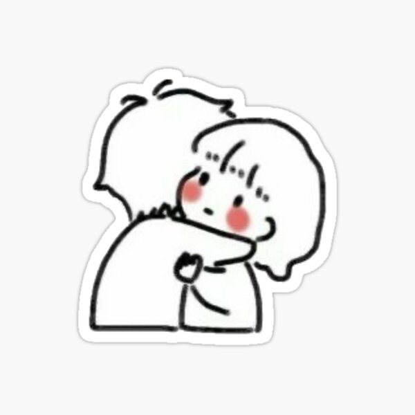 "Cute/Kawaii Boy and Girl hugging" Sticker for Sale by yuennbunn ...