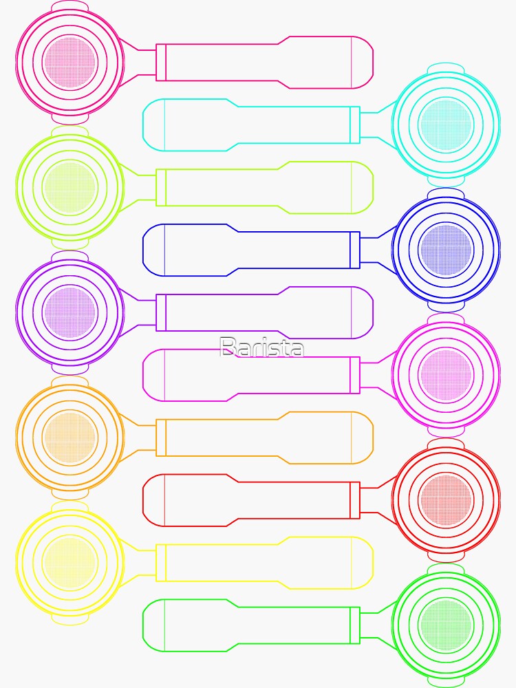 "Portafilter Colors" Sticker for Sale by Barista | Redbubble